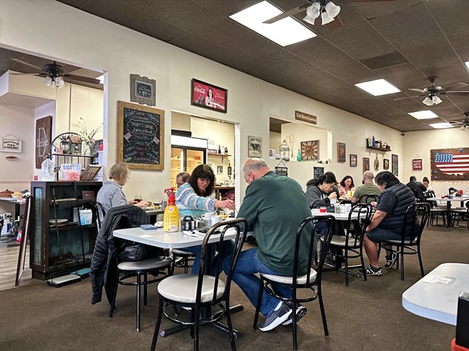 The true measure of a local gem: actual locals. These diners aren't here for social media &ndash; they're here because the food speaks their language.