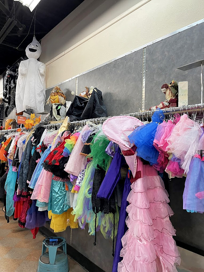 Halloween costumes and princess dresses hang year-round, because at Thrift Town, it's always the right time to play dress-up.