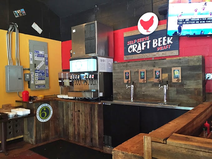 The craft beer station isn't just about beverages&mdash;it's offering liquid courage for those brave souls about to venture into "Hotter" or "Fire-In-Da-Hole" territory.