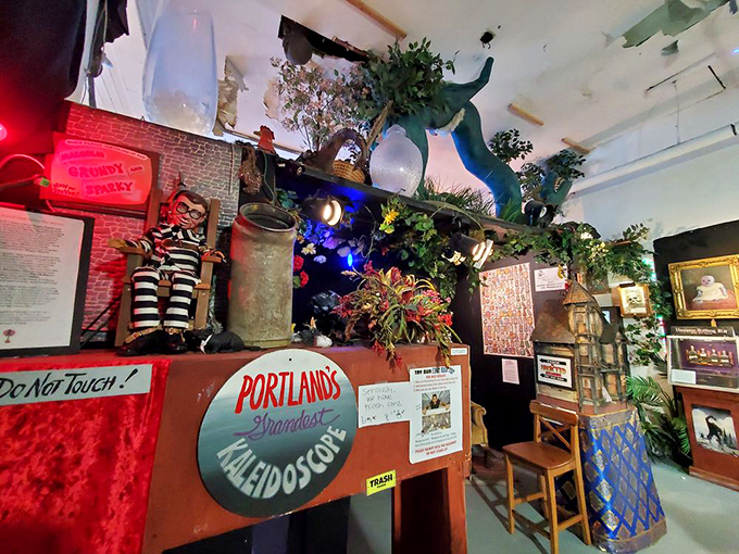 "Portland's Shameless Kaleidoscope" indeed. The entrance display sets the tone for the visual feast of oddities that awaits inside.