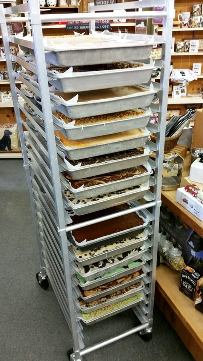 Witness the fudge nursery&mdash;each tray holds future happiness waiting to be cooled, cut, and consumed. Sweet dreams in the making.