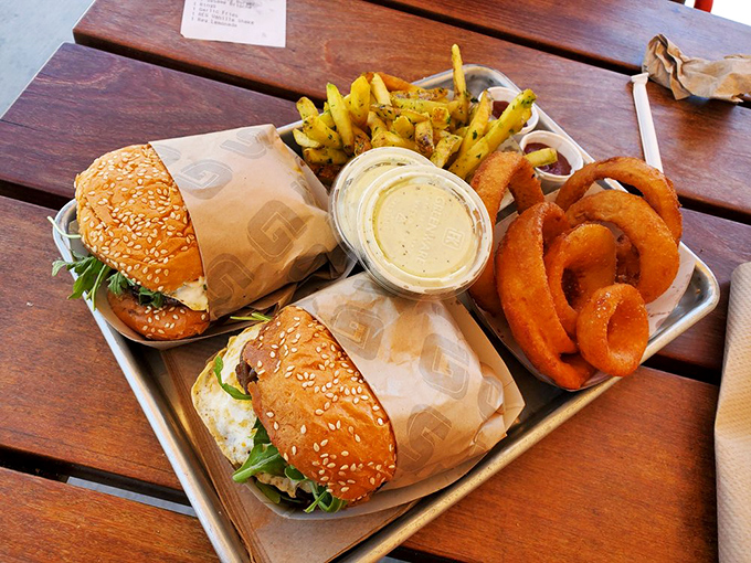 Golden garlic fries and perfectly crisp onion rings&mdash;the supporting actors that steal the show in this roadside drama of deliciousness.