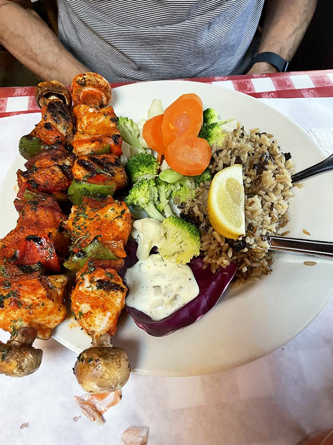 Skewers that prove fish doesn't have to be boring&mdash;these colorful kebabs are like seafood that went to art school and graduated with honors.