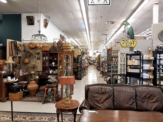 Long corridors of carefully curated booths stretch into the distance. That Polly Gas sign would look perfect in your garage, wouldn't it? Just saying.