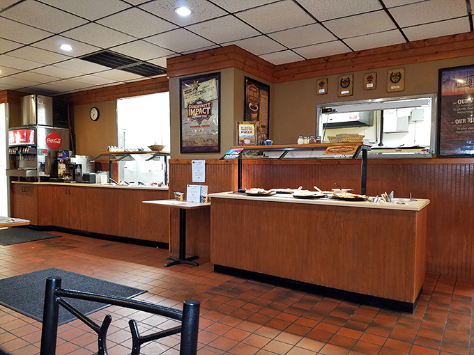The buffet setup at Pizza Ranch is like the starting line of a delicious race. Pace yourself&mdash;it's a marathon, not a sprint.