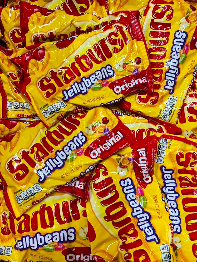 A jellybeans jackpot! The candy aisle at Discounts Plus proves that sometimes happiness really does come in small, sugary packages.