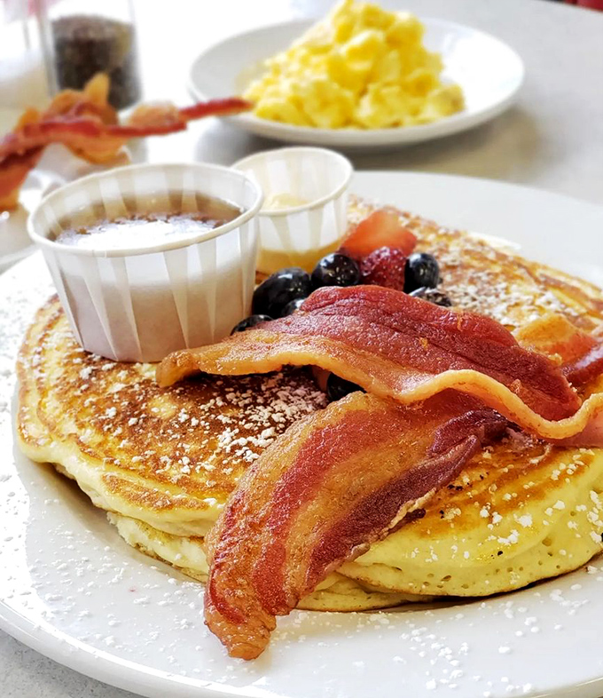 Pancakes so perfect they deserve their own Instagram account. That bacon isn't just a side&mdash;it's the supporting actor in this breakfast blockbuster.