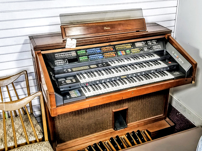 This vintage Electone organ isn't just furniture&mdash;it's a musical time machine waiting for fingers to bring its dormant melodies back to life.
