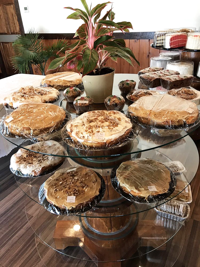 The pie display table&mdash;or as I call it, "The Round Table of Deliciousness" where every knight is a pie and they're all winning the Holy Grail.