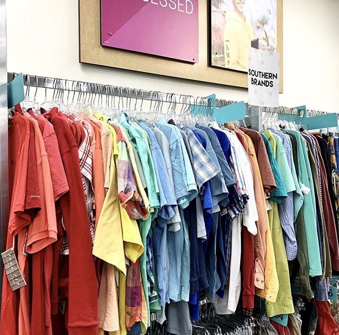 The men's shirt section creates a rainbow effect that would make any color theorist proud&mdash;and shoppers' decision-making delightfully difficult.