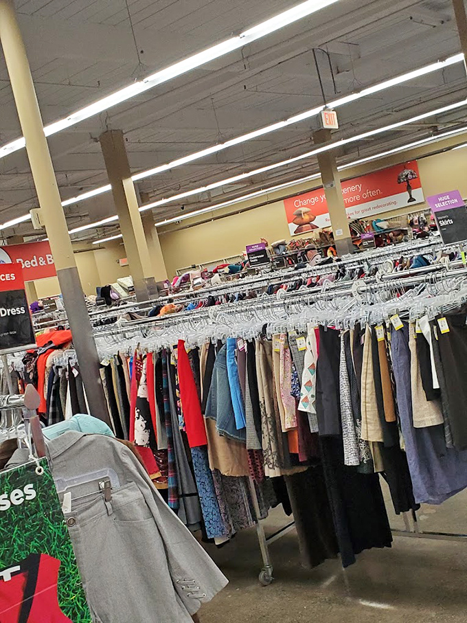 The women's clothing section &ndash; a rainbow of possibilities where yesterday's fashion trends come full circle to be discovered by new admirers.