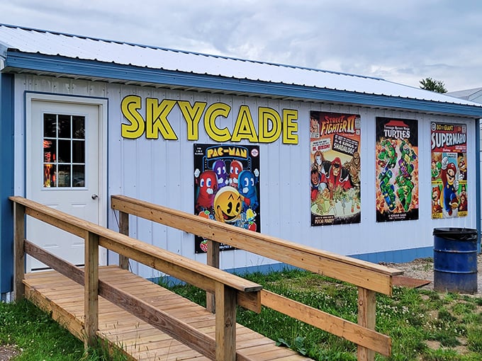 The Skycade&mdash;where Pac-Man and pinball offer intermission entertainment, proving some pastimes never lose their quarter-operated charm.