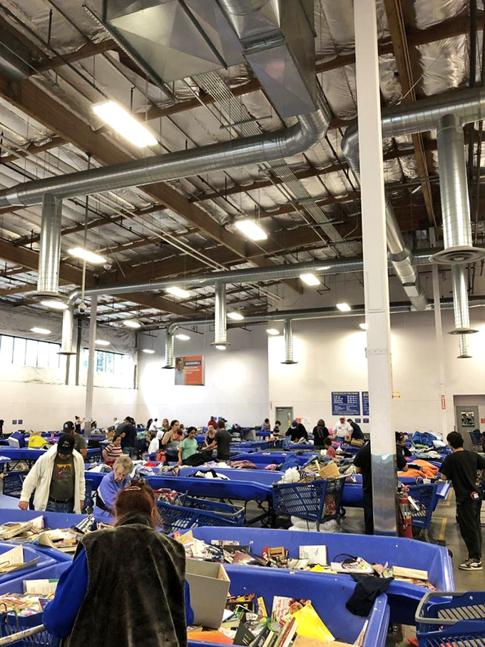 The spacious interior with its warehouse feel gives treasure hunters room to breathe while they search for that perfect find. 