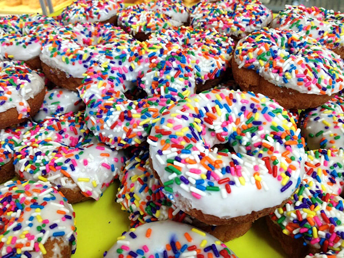 Rainbow sprinkles aren't just for kids&mdash;they're joy confetti for the soul, turning ordinary cake donuts into celebration platters.