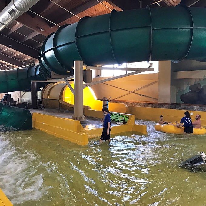 The moment every tube slide enthusiast lives for &ndash; that final splash-down where physics, water, and pure joy collide in a perfectly orchestrated finale.