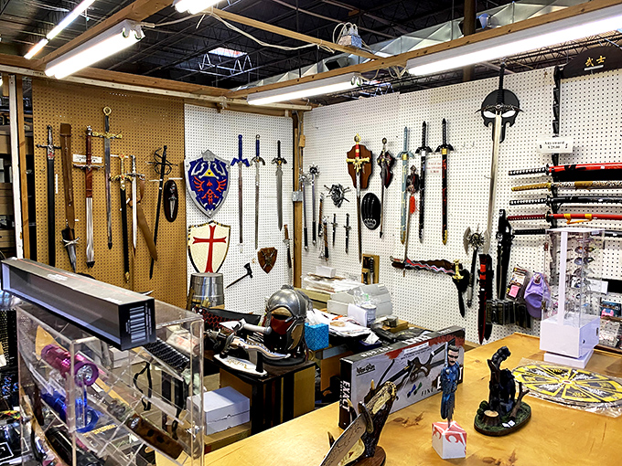 Medieval meets modern in this display of replica swords and shields&mdash;the perfect conversation starters for your living room wall.