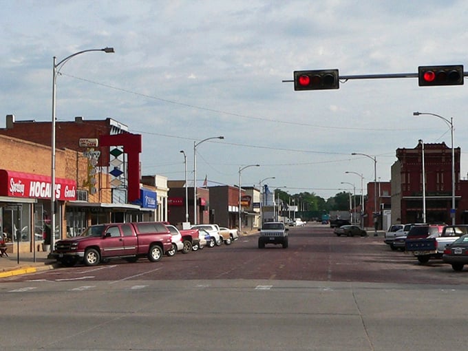 Broken Bow's downtown view from above reveals the perfect grid layout&mdash;Nebraska's answer to Manhattan, minus the honking taxis.