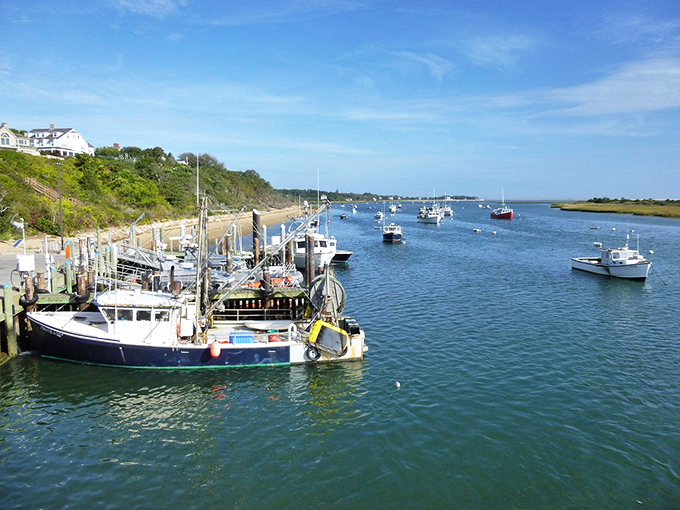 Chatham's harbor views come standard with retirement here, where fishing boats bring in the day's catch just steps away.
