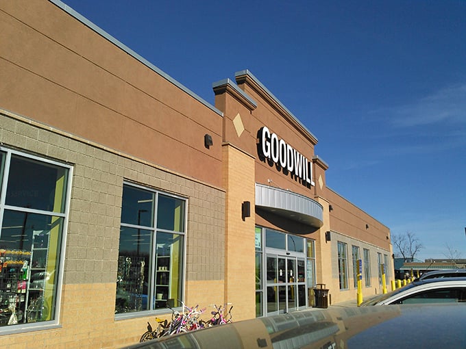 Goodwill's modern storefront design says "thrifting for the 21st century." Charitable shopping never looked so inviting!