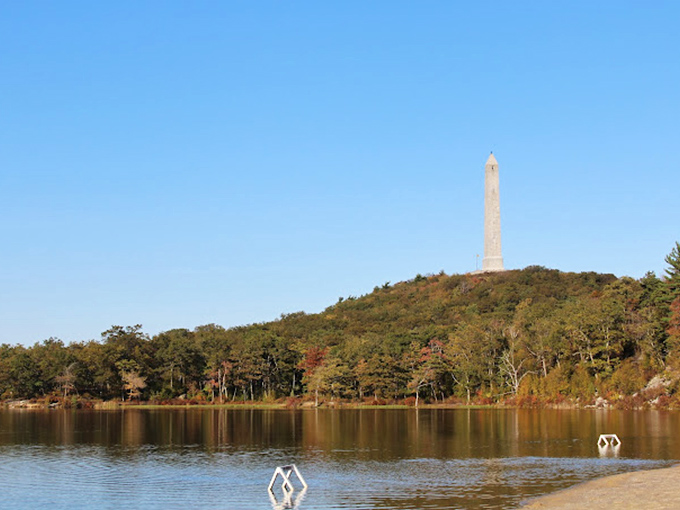 This tranquil lake at High Point State Park reflects more than just trees—it mirrors the peaceful soul of New Jersey's highlands.