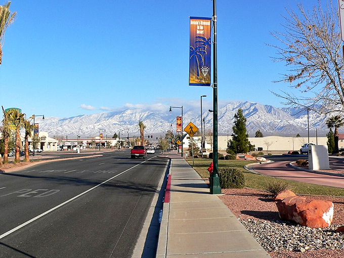Mesquite's modern boulevards offer easy living against a backdrop of mountains that change colors throughout the day.