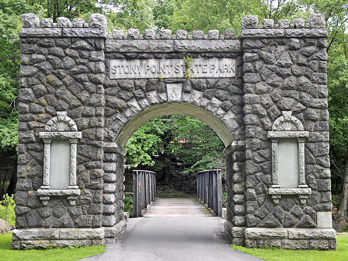 Stony Point's stone arch welcomes visitors to a state park where American history feels more alive than in your high school textbooks.