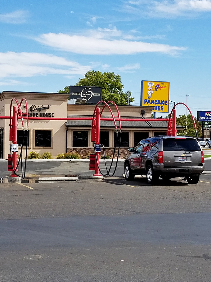 The Original Pancake House doesn't need flashy gimmicks&mdash;just those signature red arches that say "pancake royalty resides here." A breakfast palace in strip mall clothing.