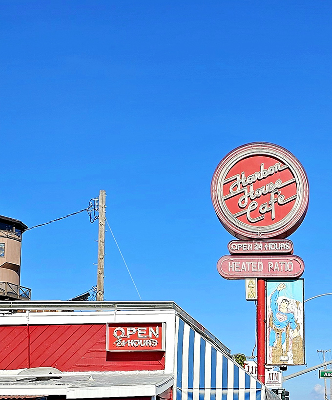 Where the blue-and-white awning has sheltered generations of late-night philosophers, early-morning surfers, and everyone craving pancakes in between.