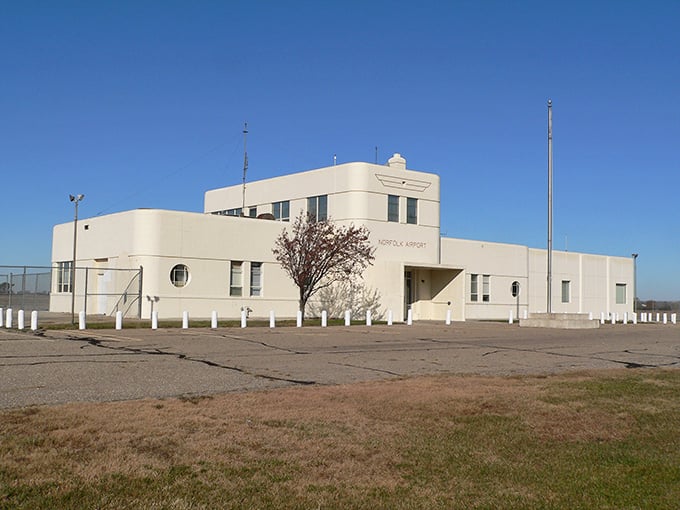 Norfolk's Art Deco airport terminal looks like it's waiting for Amelia Earhart to drop in for coffee.