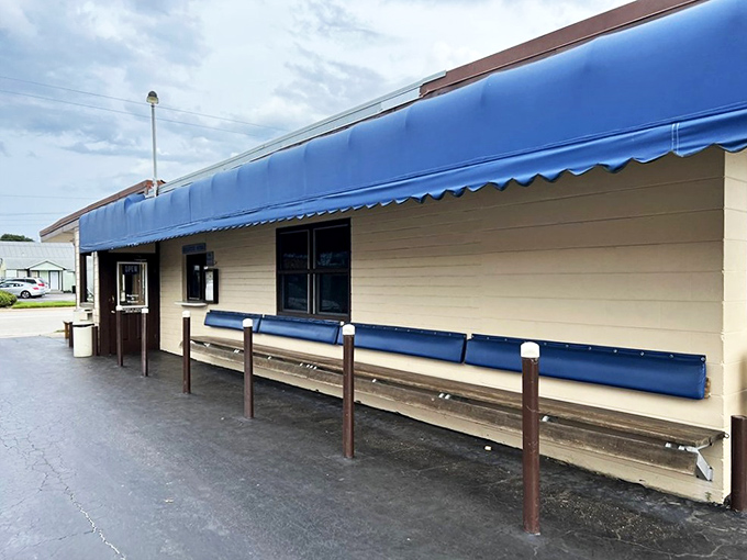 That blue awning marks the spot where St. Augustine's famous fried shrimp have been making seafood lovers swoon for generations.