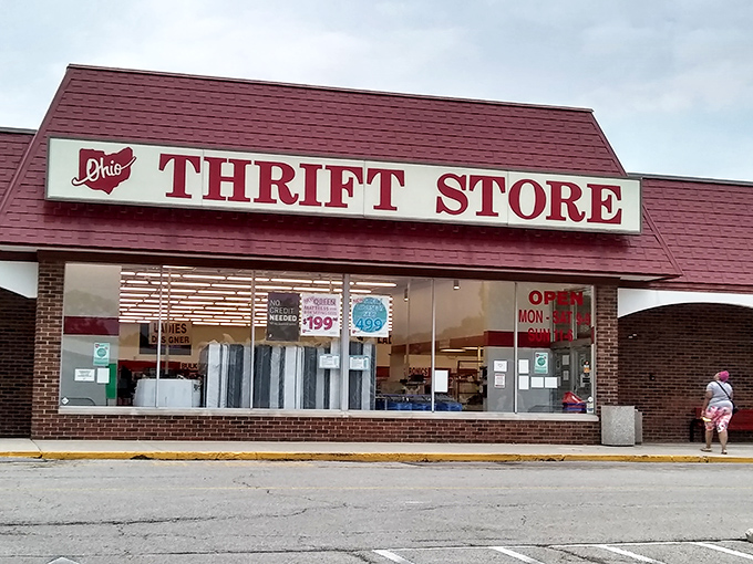 Ohio Thrift's red roof stands out like a cardinal in winter&mdash;impossible to miss and always a welcome sight.