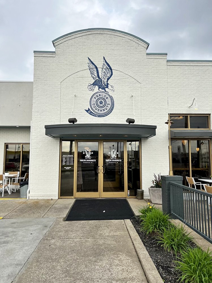 Parlor Doughnuts: Those glass doors are like portals to happiness. One step inside and your diet resolutions vanish!