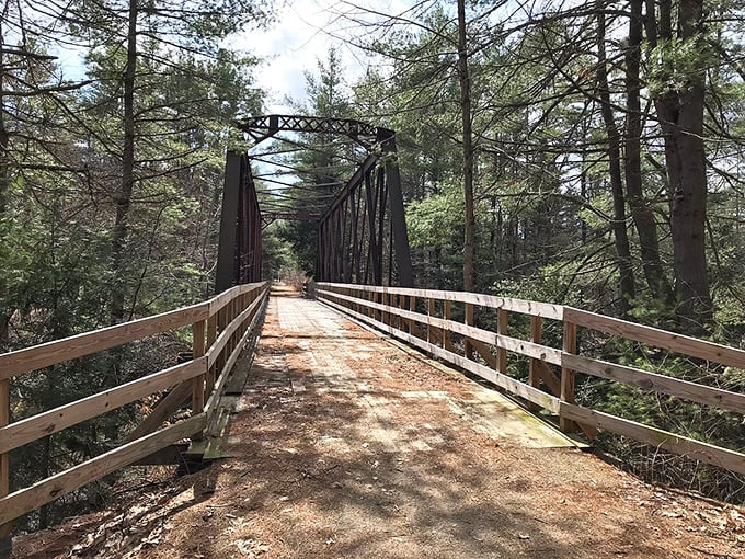 This rustic bridge in Swanzey connects you to nature without disconnecting you from your retirement savings.
