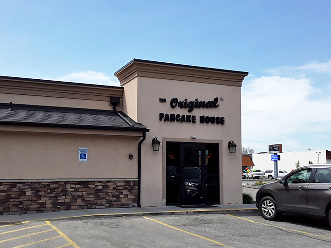 Clean lines and simple signage at The Original Pancake House let the food do the talking. Those doors lead to flapjack nirvana, Idaho style.