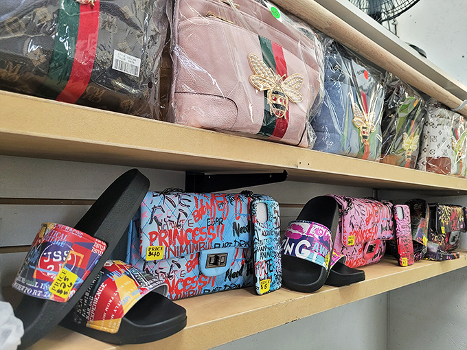 Designer-inspired bags and slides with bold patterns&mdash;where fashion meets function and your wallet doesn't need to file for bankruptcy protection.