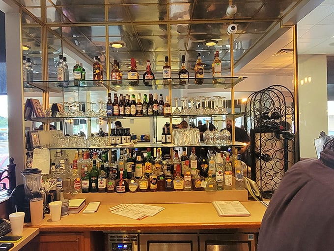 A bar selection that says, "We're a diner that respects your right to have a Bloody Mary with your Denver omelet."