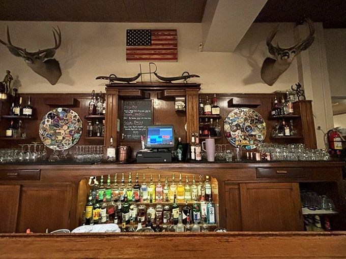 The bar area feels like the living room of that cool uncle who hunts, collects interesting memorabilia, and always has the best stories to share.