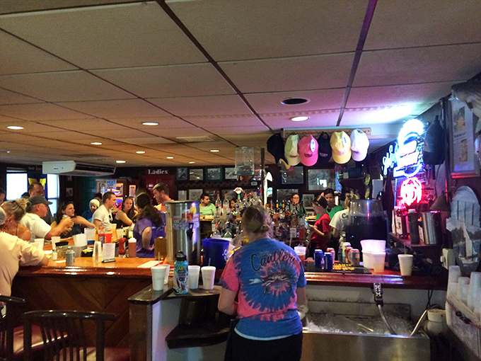 The bar at Cantler's&mdash;where locals have been telling the same fish stories for decades, each time adding an extra inch. 