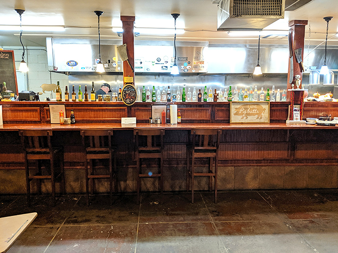 The bar's wooden simplicity suggests they'd rather invest in what's in your glass than fancy surroundings&mdash;priorities perfectly aligned.