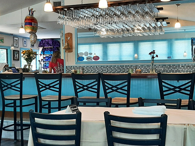 A bar setup that says, "We're serious about our drinks" without being pretentious about it.