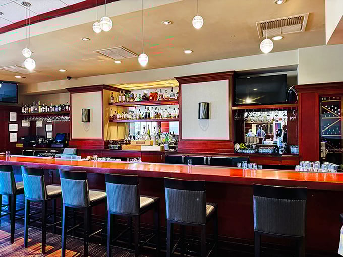 The bar beckons with bottles that glimmer like jewels. Here's where wine decisions are made and happy hour dreams come true.