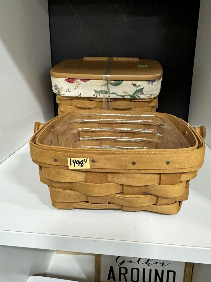 A 1948 Longaberger basket—when craftsmanship meant something and picnics were events. This isn't storage; it's a time capsule with handles.