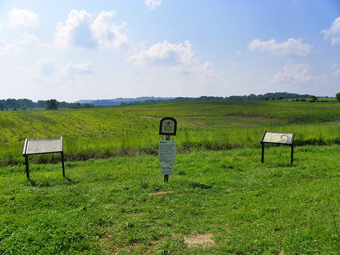 This unassuming field was once the site of a pivotal Civil War battle. Standing here, you can almost hear the echoes of history across the rolling Kentucky landscape.