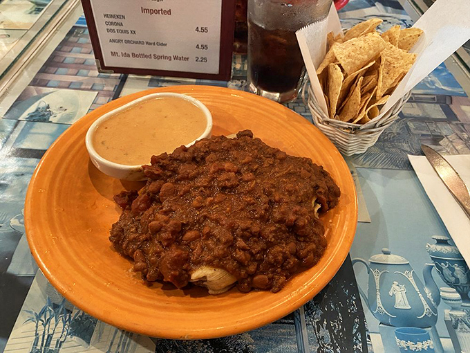 This isn't just chili&mdash;it's a commitment to flavor, a bowl of slow-cooked dedication that demands respect and a side of those house-made tortilla chips.