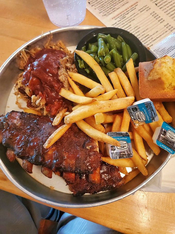 The BBQ equivalent of a greatest hits album&mdash;ribs, pulled pork, and sides that refuse to be upstaged.
