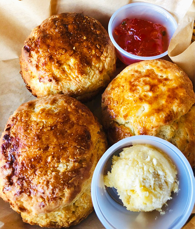 These aren't just biscuits &ndash; they're butter-kissed pillows of Southern perfection, accompanied by pepper jelly that'll make your taste buds do a little dance.