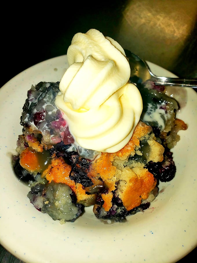 This blackberry cobbler with ice cream doesn't care about your summer body goals&mdash;it's too busy reminding you why dessert is life's greatest consolation prize.