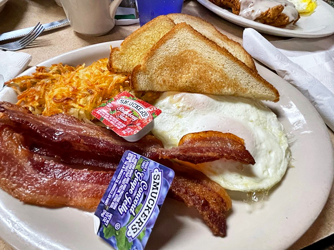The breakfast platter that answers the eternal question: "Why choose between bacon and eggs when you can have it all?"