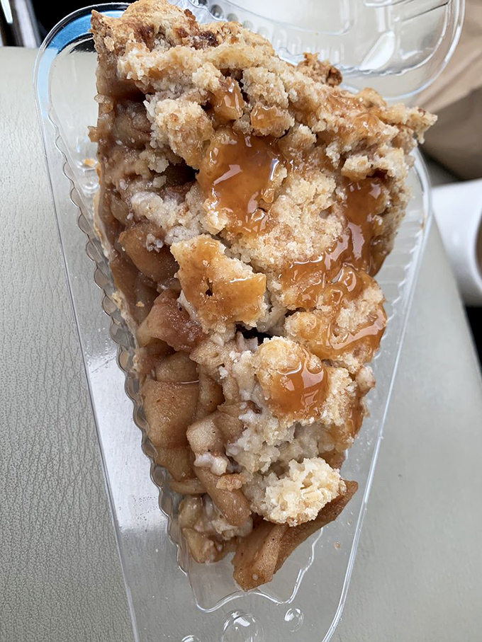 Apple streusel that's worth breaking any diet for. The crumble topping deserves its own fan club and merchandise line.