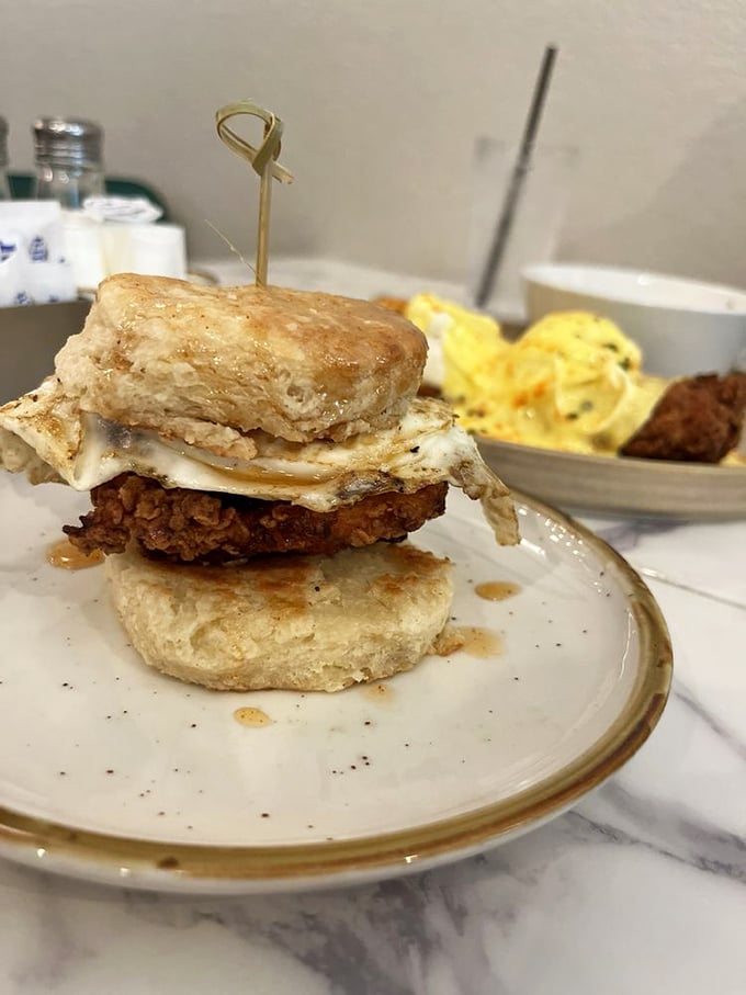 This chicken biscuit sandwich is the breakfast equivalent of finding money in your winter coat&mdash;an unexpected joy worth savoring slowly.